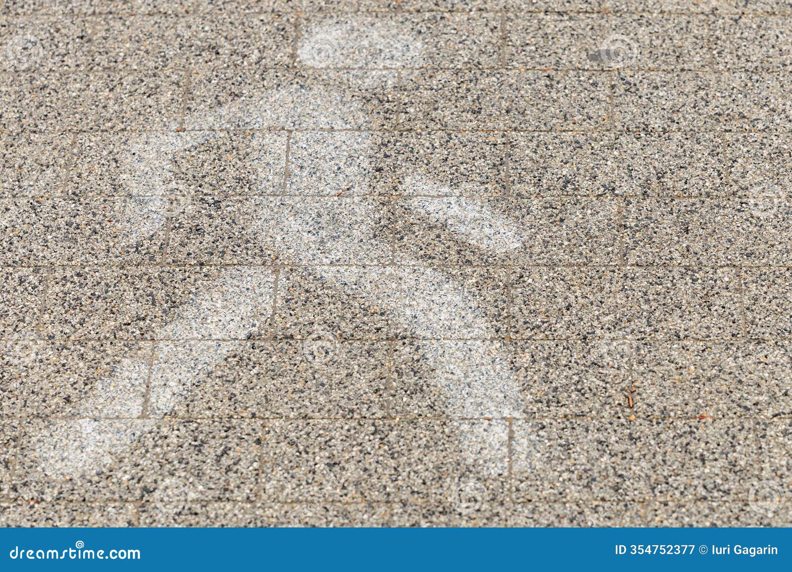 White Pedestrian Crossing Symbol On Textured Pavement Surface Stock ...
