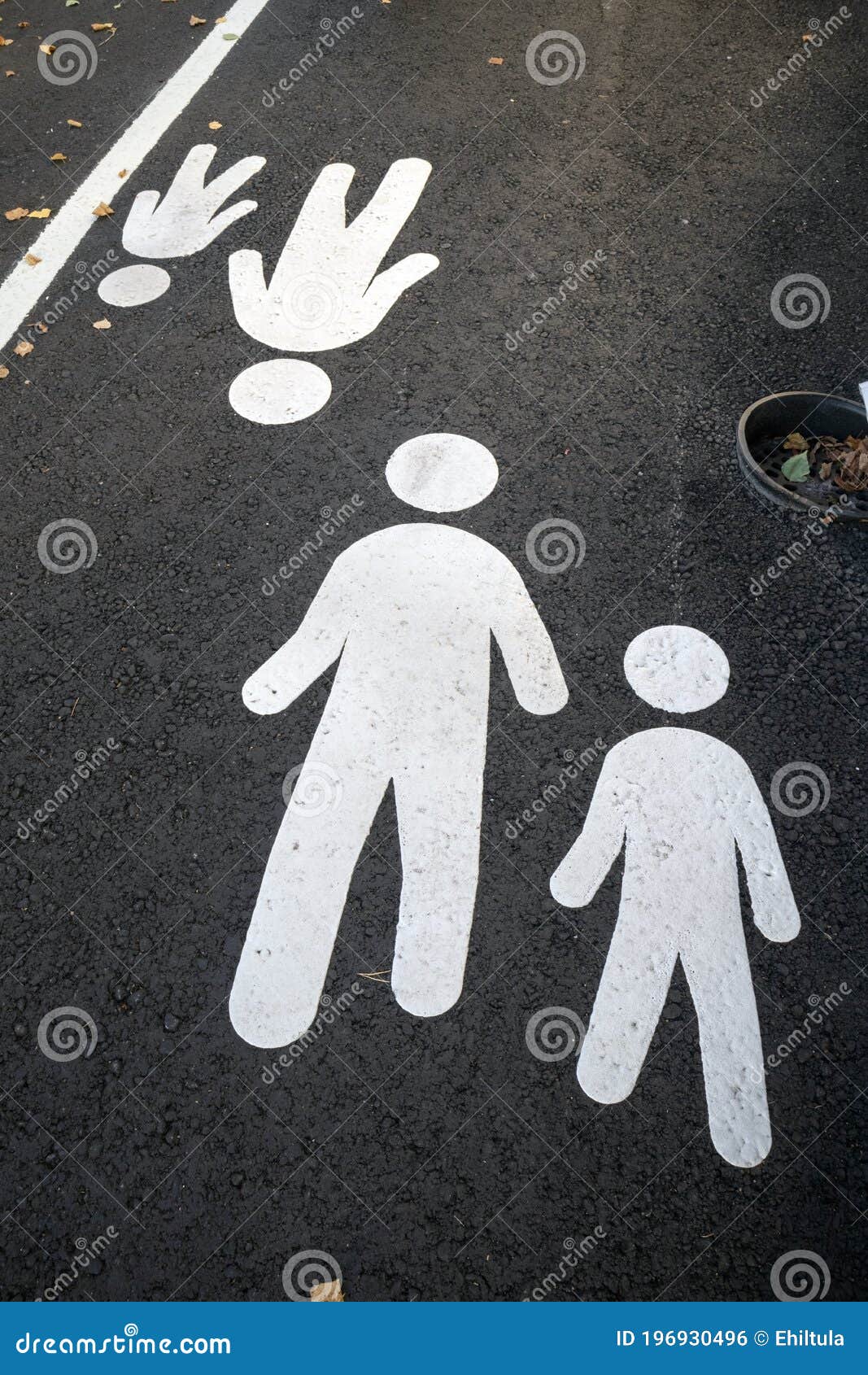 White Pedestrian Pathway Marking on Tarmac Stock Photo - Image of route ...
