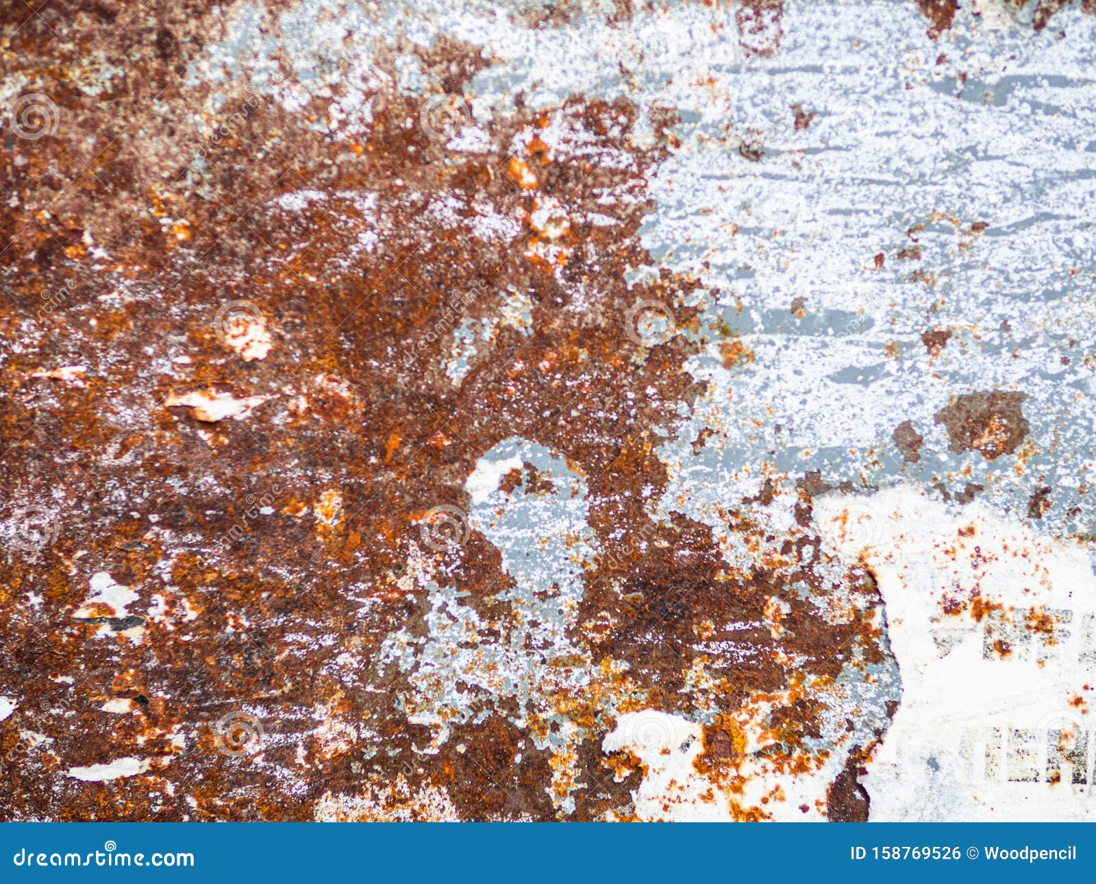 White Peeled Painted Steel with Metal Rust Texture Stock Photo - Image ...