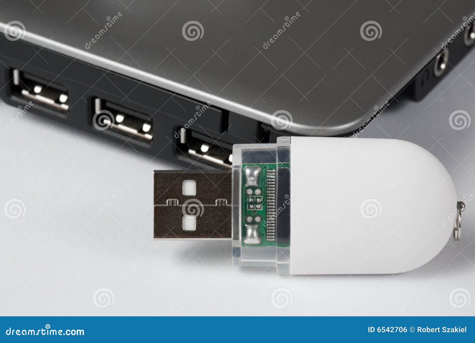 White Pen Drive and USB Ports Stock Photo - Image of plug, hardware ...