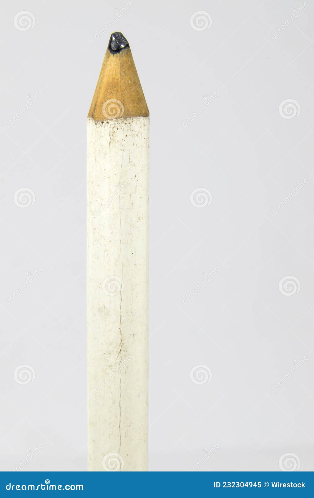 White Pencil with Sharp Tip. Stock Image - Image of macro, white: 232304945