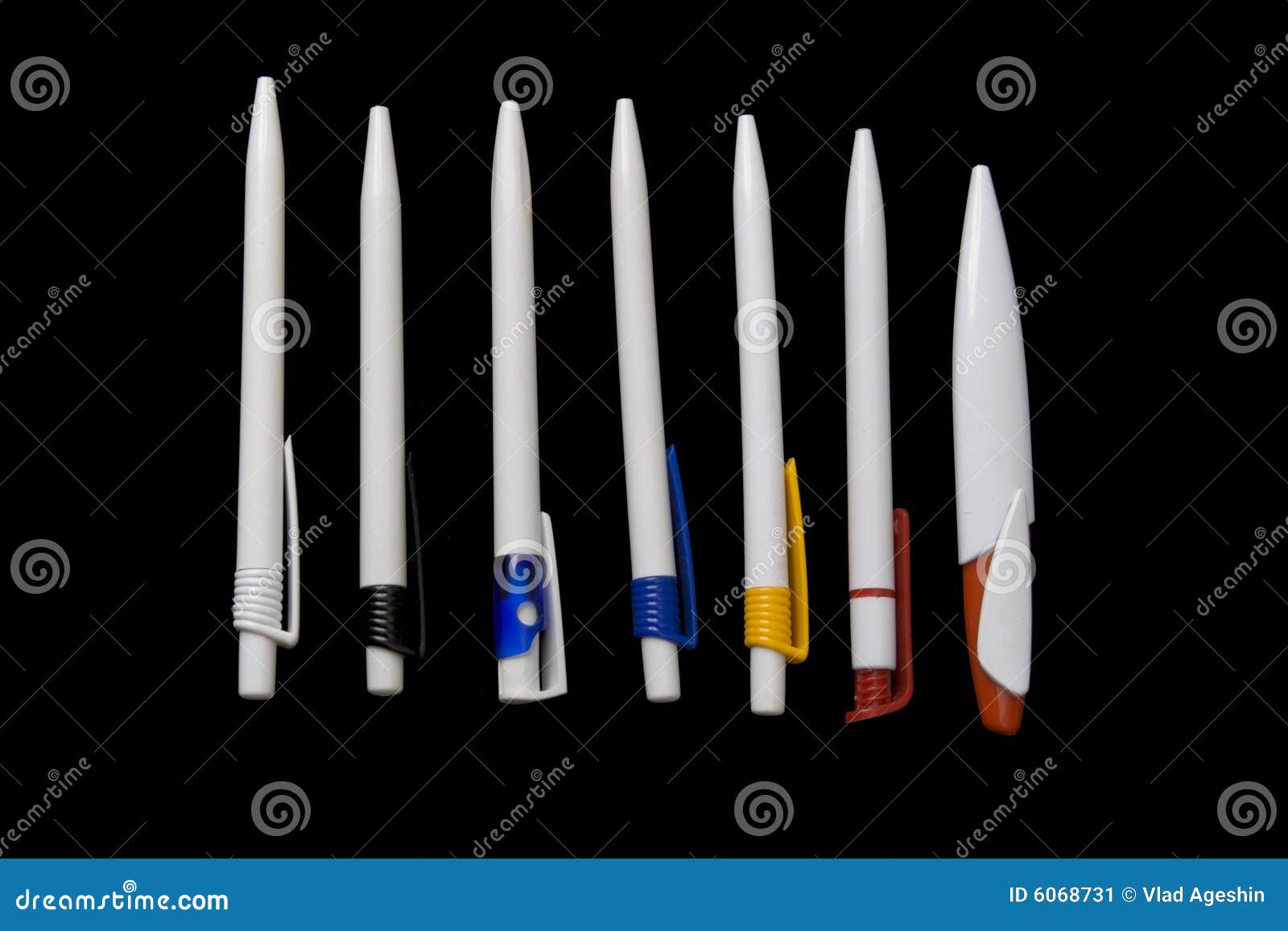 White pens stock image. Image of plastic, school, paint - 6068731