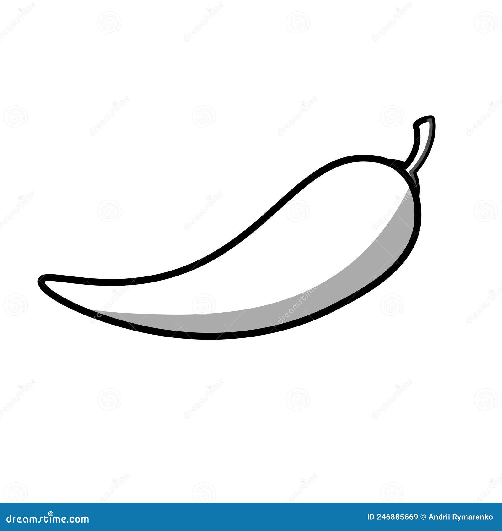 White Pepper Vector Cartoon Illustration, Isolated. Flat Design Stock ...