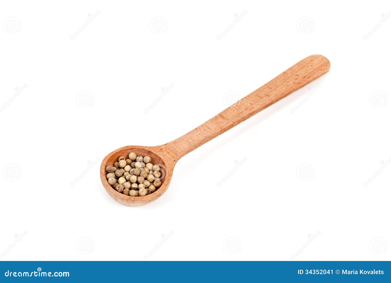 White Pepper in Wooden Spoon Stock Image - Image of pepper, gourmet ...