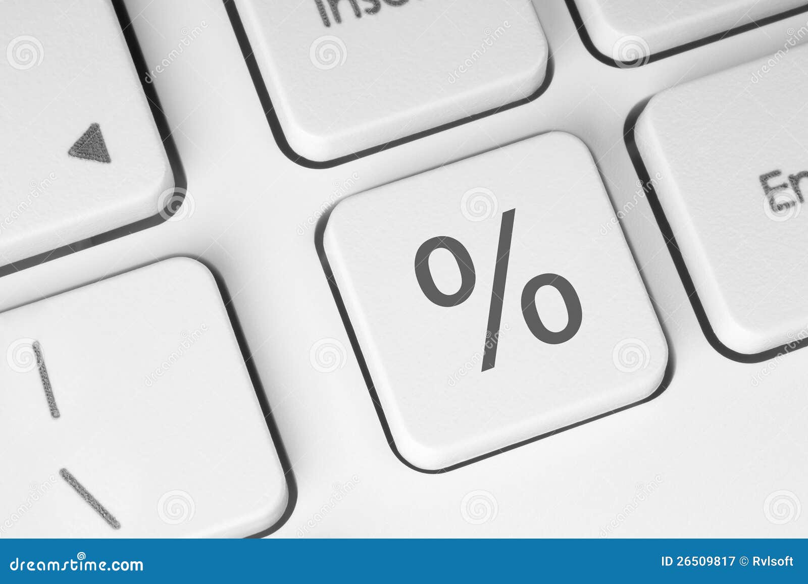 White Percent Keyboard Button Stock Image - Image of mathematics ...