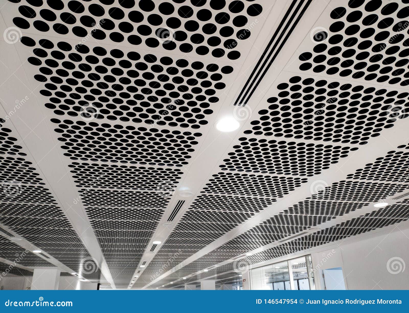 White perforated ceiling stock photo. Image of space - 146547954