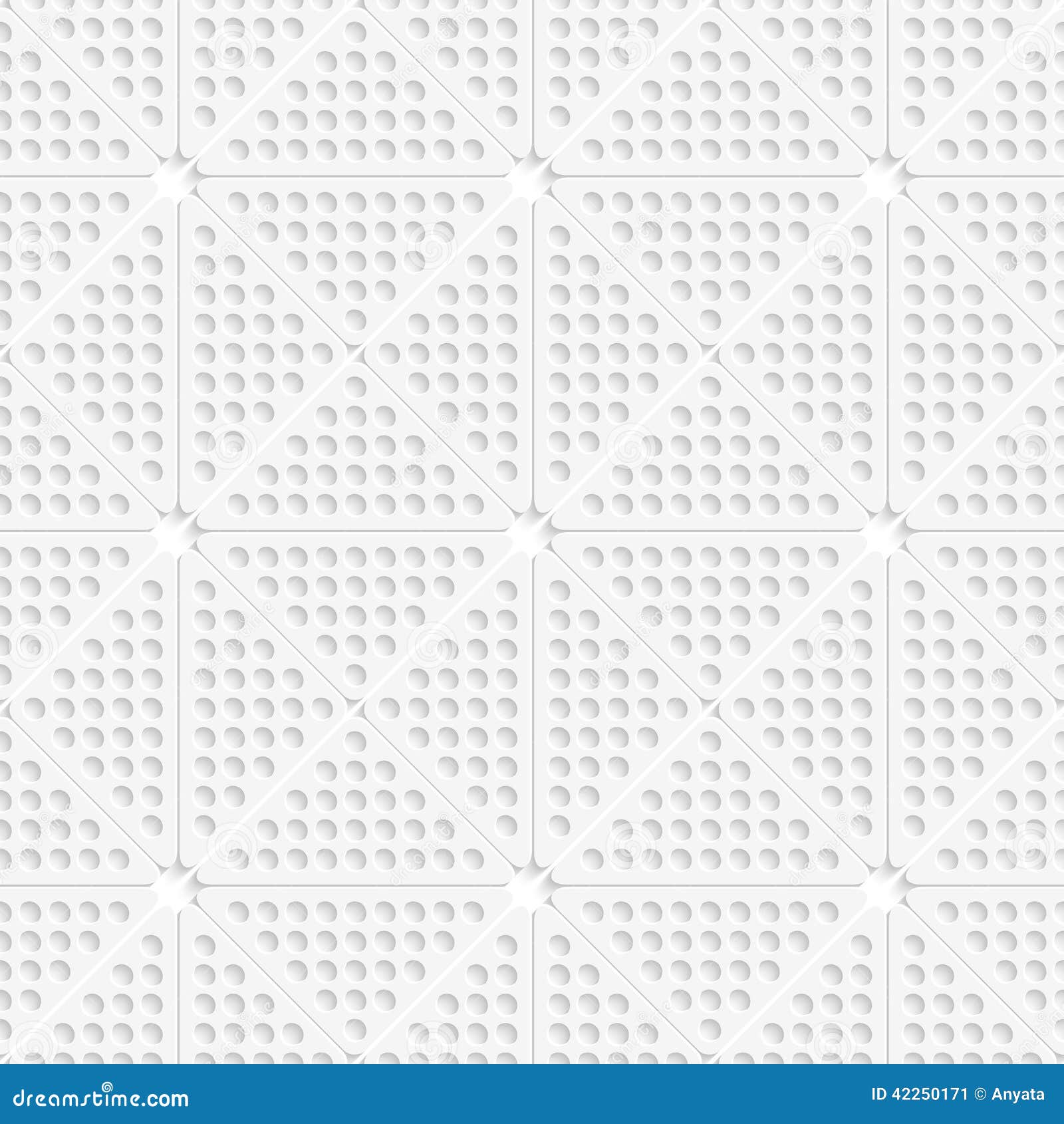 White Perforated Triangles Tile Ornament Stock Vector - Illustration of ...