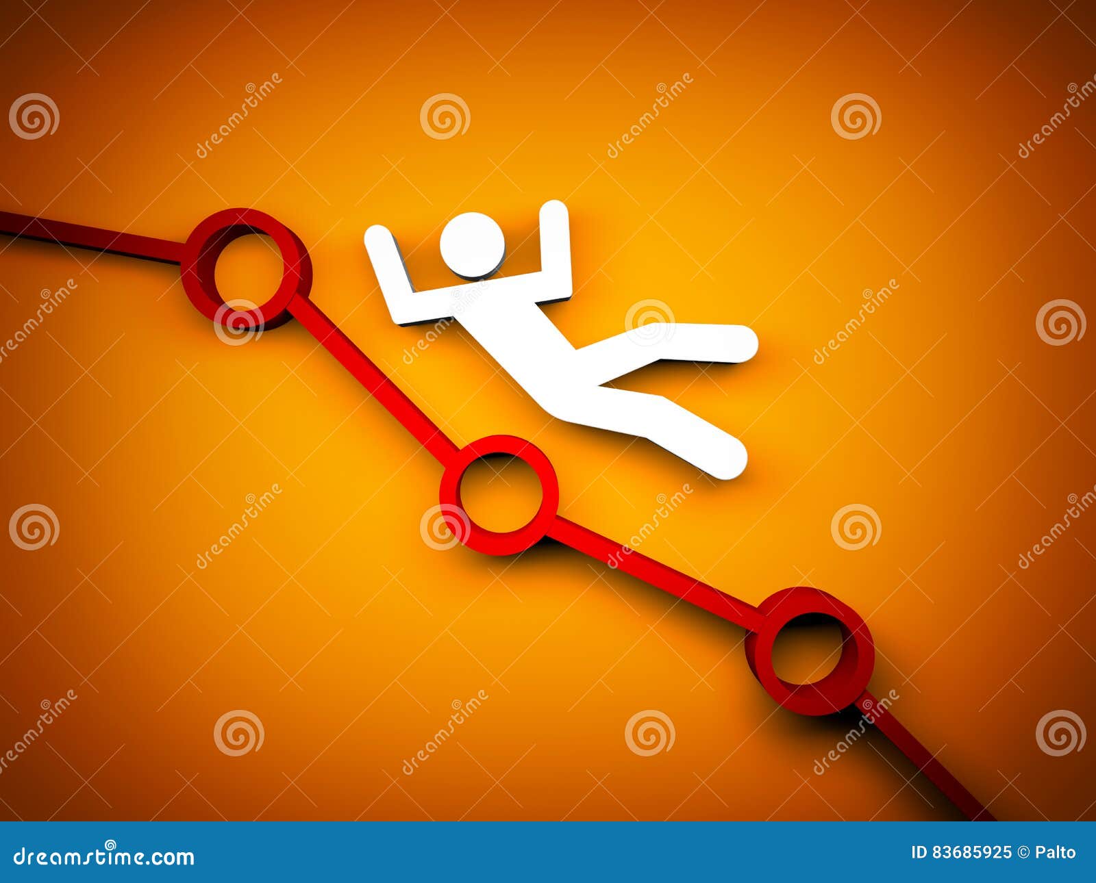 White Person Falls on Chart Stock Illustration - Illustration of ...