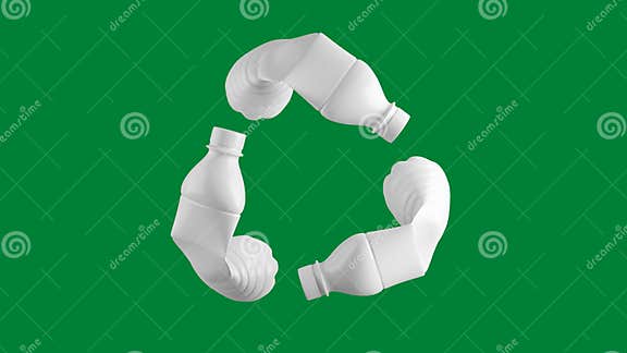 White Pet Bottles Form Mobius Loop or Recycling Symbol, Clipping Path ...