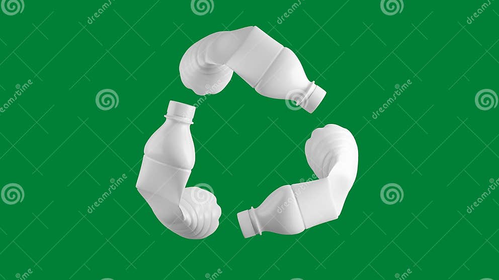 White Pet Bottles Form Mobius Loop or Recycling Symbol, Clipping Path ...