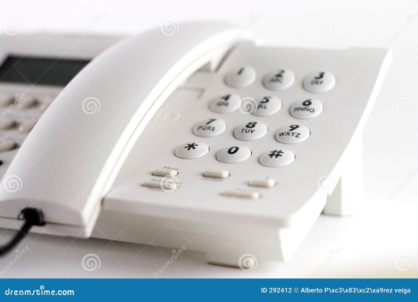 White phone stock photo. Image of cable, telecommunication - 292412