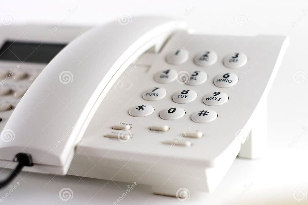 White phone stock photo. Image of cable, telecommunication - 292412