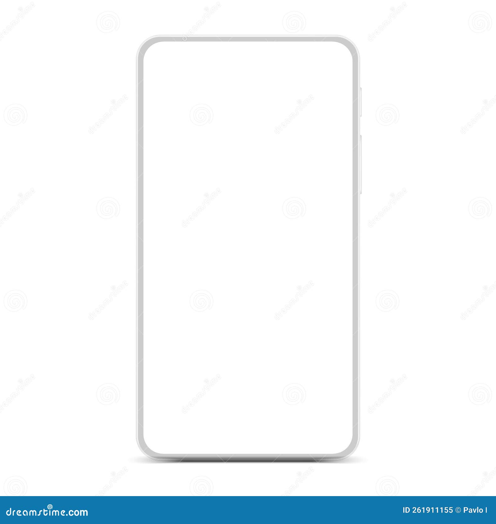 White Phone with White Screen New Version in Trendy Thin Frame - Vector ...