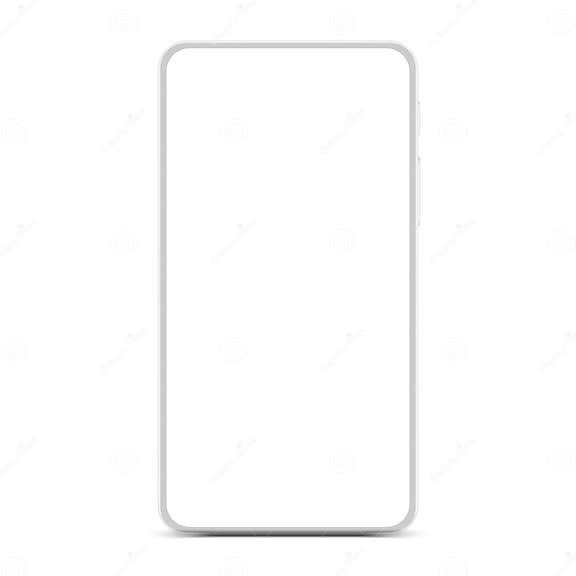White Phone with White Screen New Version in Trendy Thin Frame - Vector ...