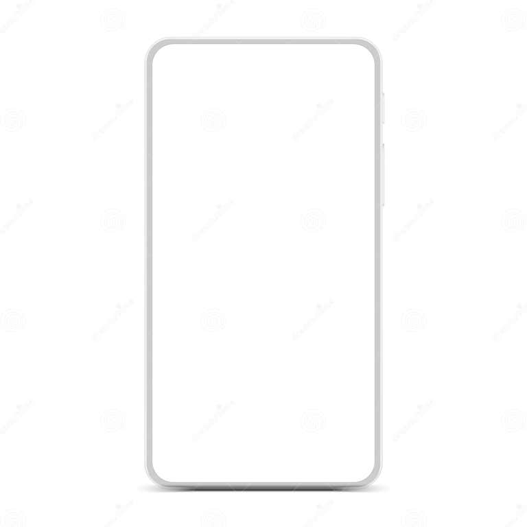 White Phone with White Screen New Version in Trendy Thin Frame - Vector ...