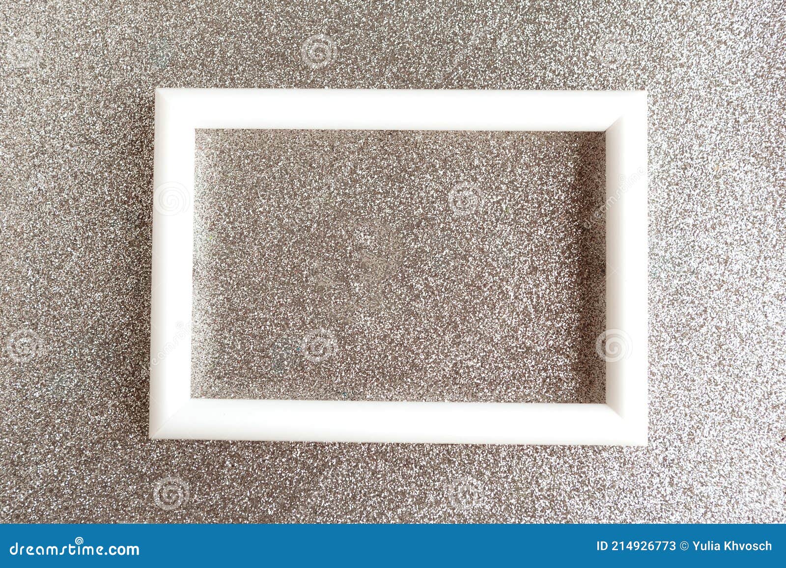 White Photo Frame on Silver Background. Stock Image - Image of shiny ...
