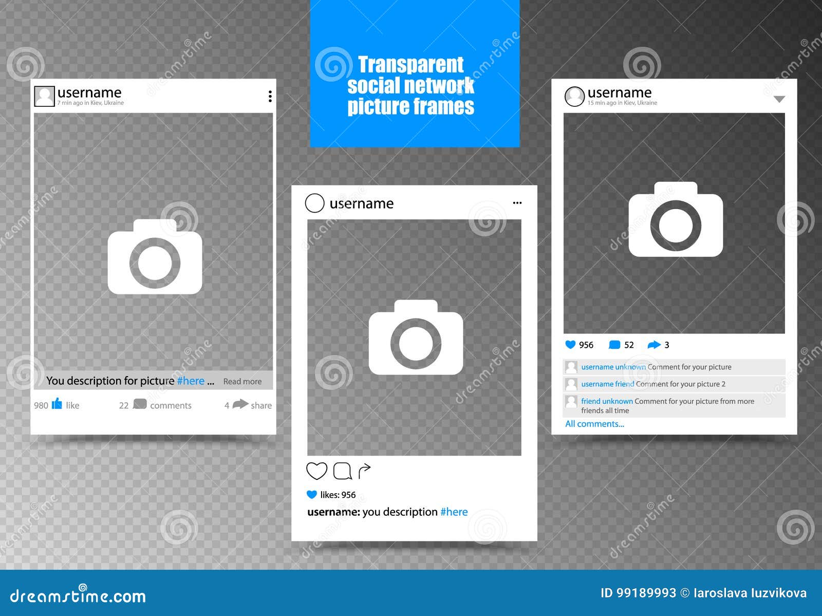 Photo Frame Inspired By Instagram. Post Interface Template. Social ...
