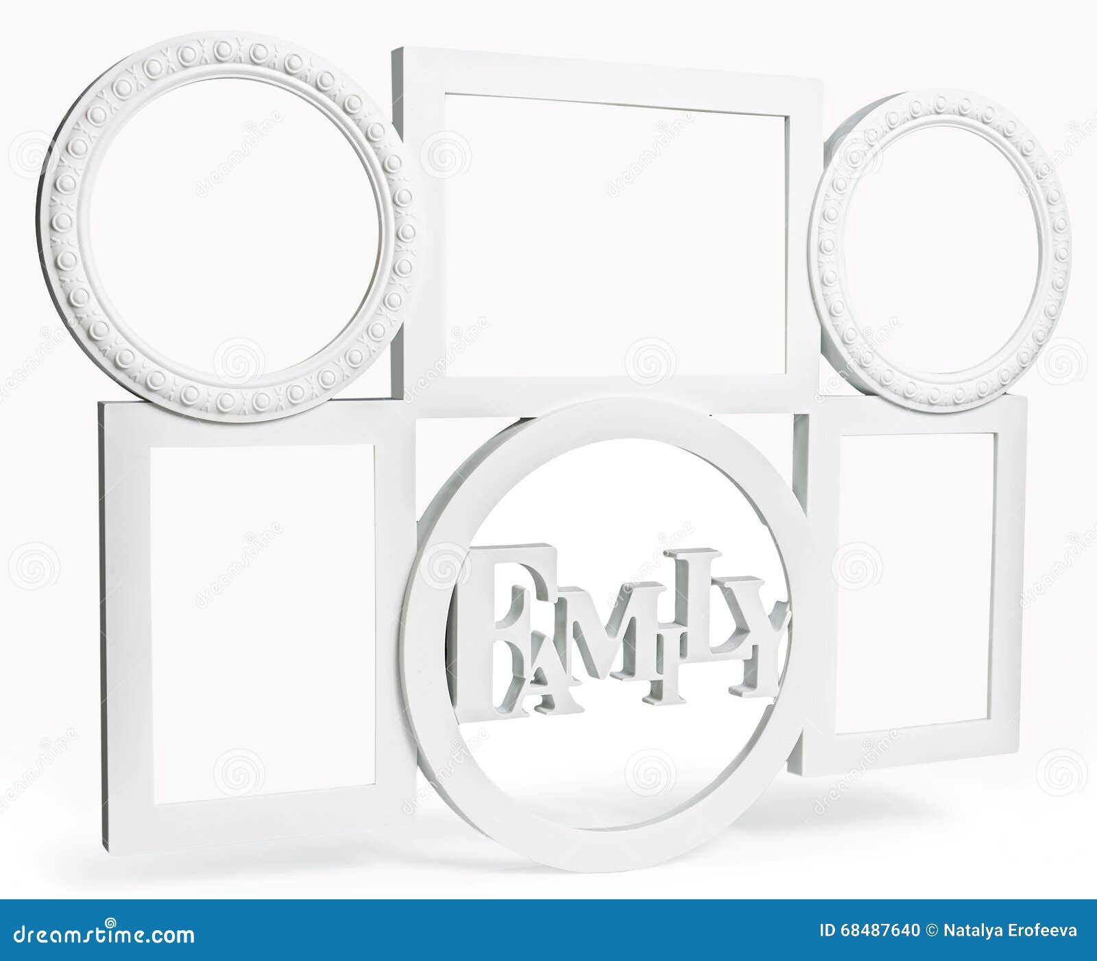 White Photo Frame with Text Family Stock Illustration - Illustration of ...