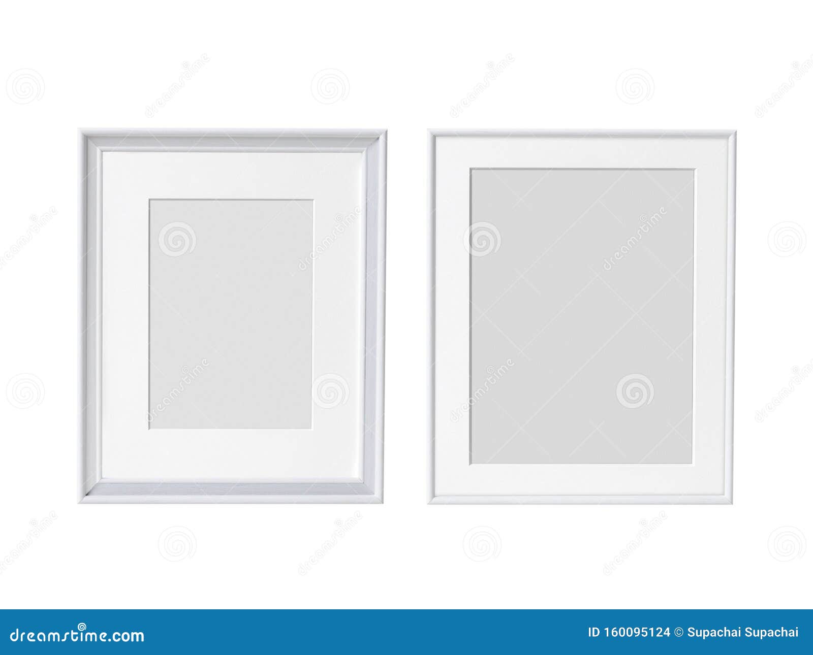 White Photo Frames Isolated on White Background Stock Photo - Image of ...