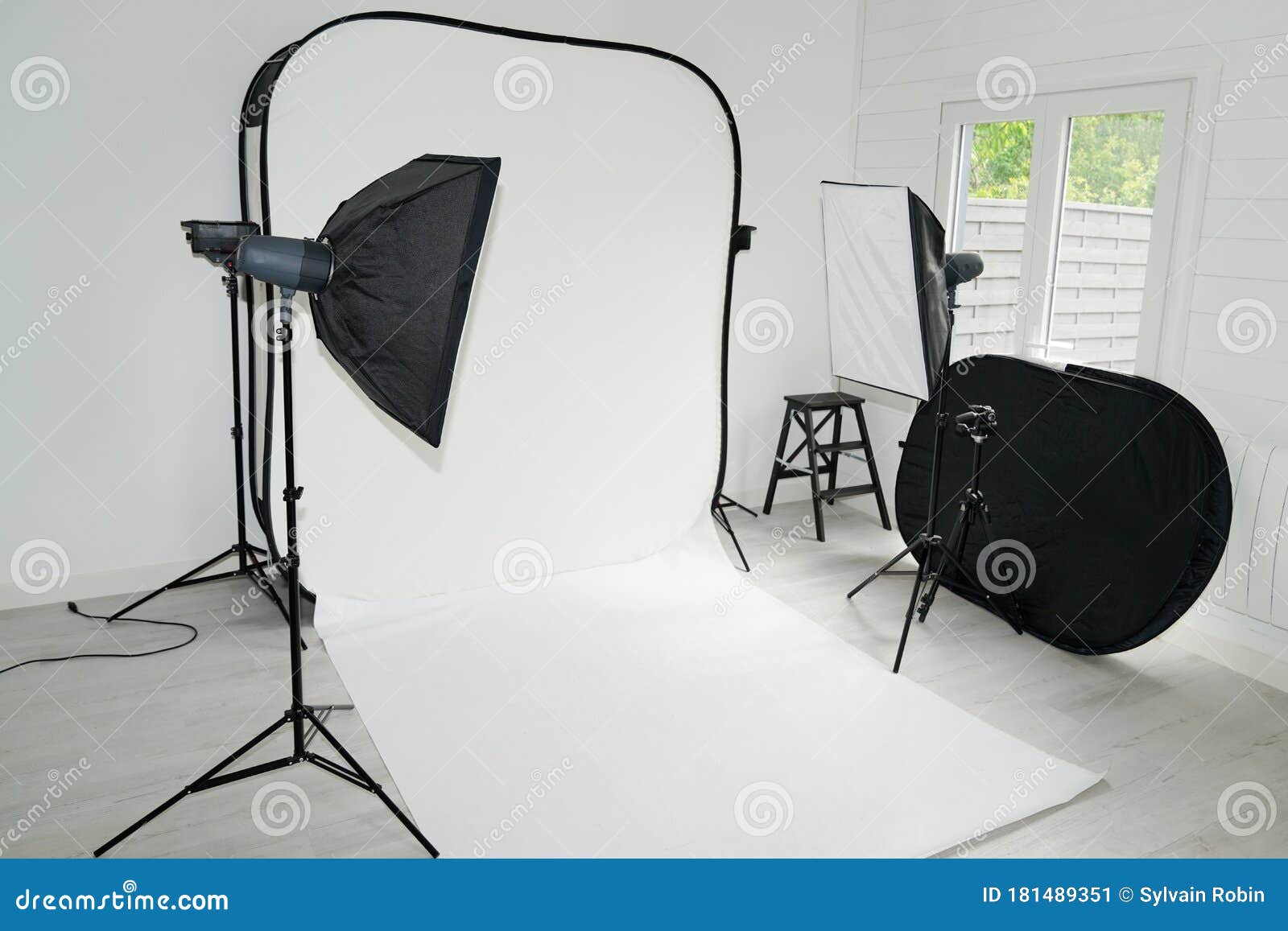 White Photo Studio Room Light Interior for Shooting Models with ...