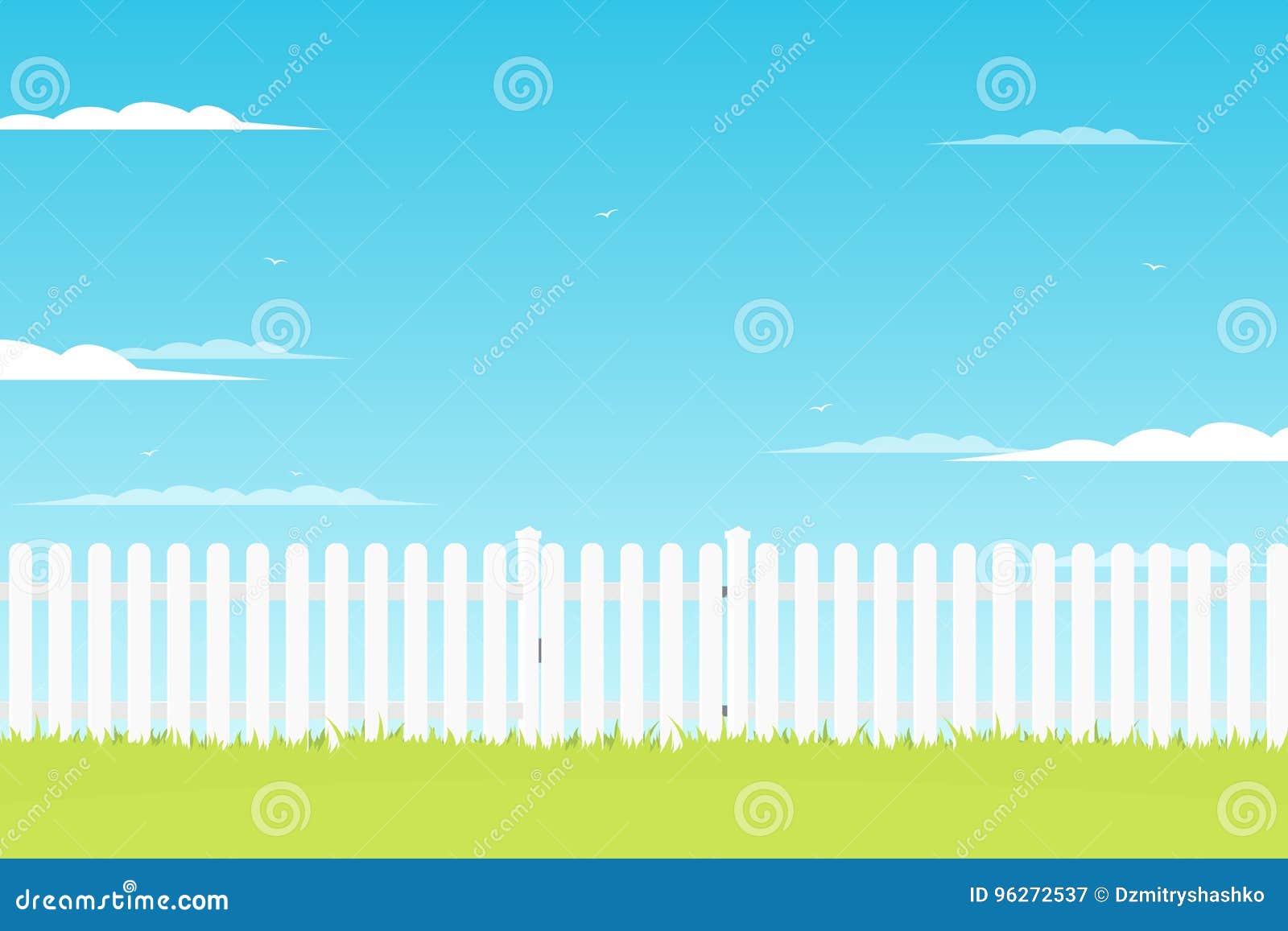White picket fence stock vector. Illustration of color - 96272537
