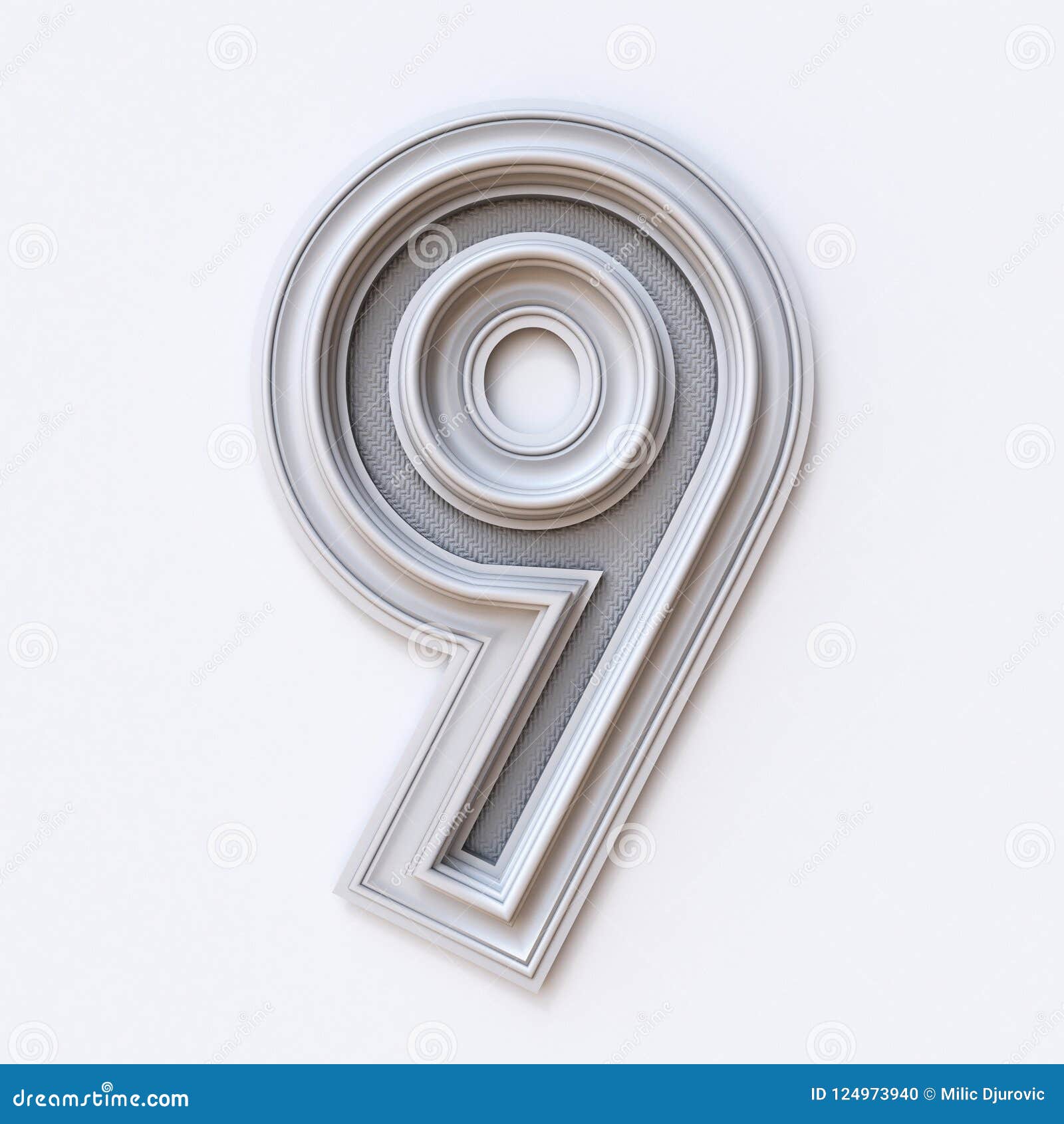 White Picture Frame Font Number 9 NINE 3D Stock Illustration ...