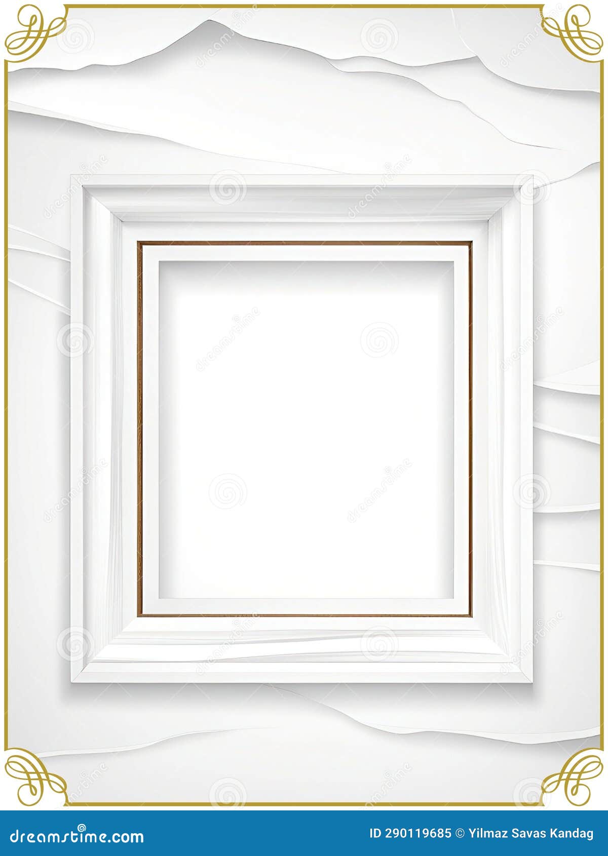 White Picture Frame Isolated on White Background. Stock Illustration ...