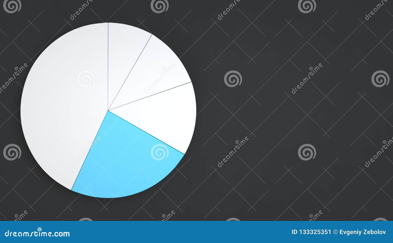 White Pie Chart with One Blue Sector Stock Illustration - Illustration ...