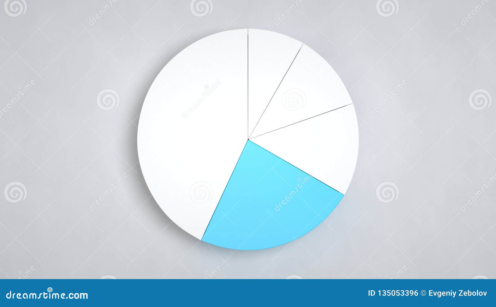White Pie Chart with One Blue Sector Stock Illustration - Illustration ...