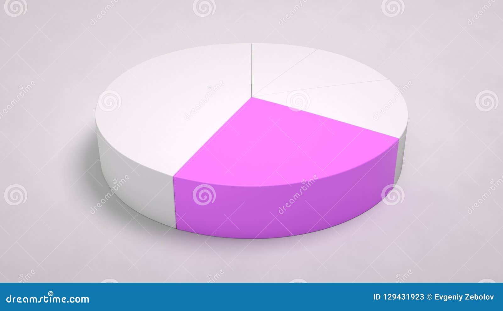 White Pie Chart with One Purple Sector Stock Illustration ...