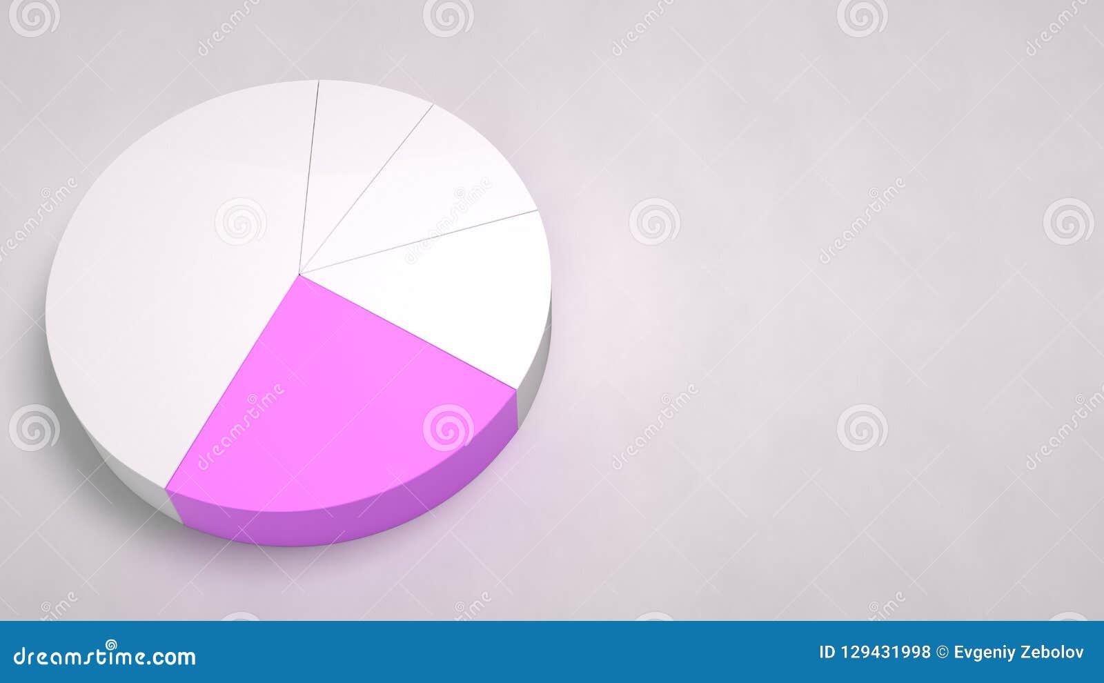 White Pie Chart with One Purple Sector Stock Illustration ...