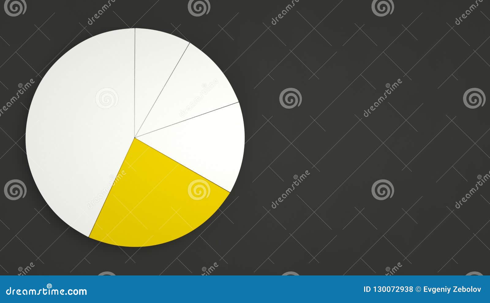 White Pie Chart with One Yellow Sector Stock Illustration ...