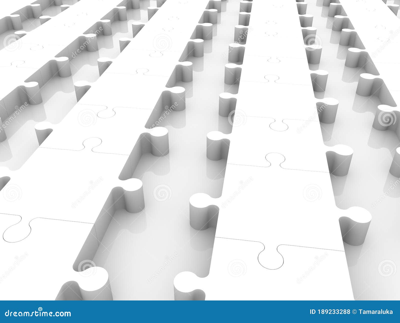White Pieces of a Puzzle Arranged in Rows on a White Stock Illustration ...