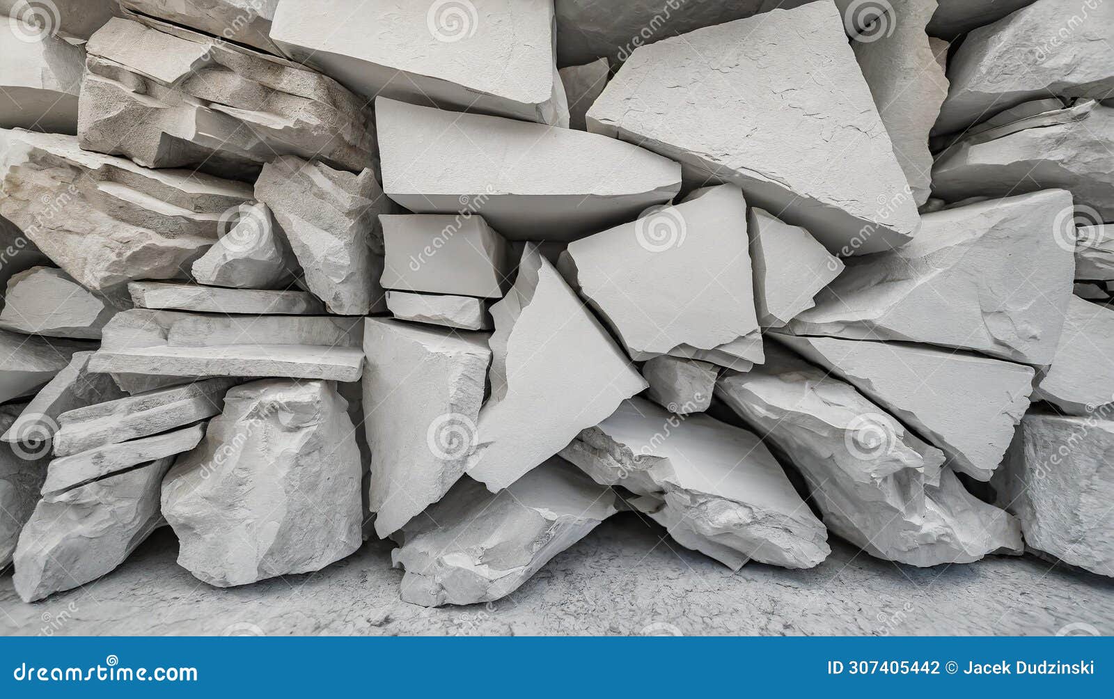 White Pieces of Stone Wall with Broken Textured Edges, Debris Stone ...