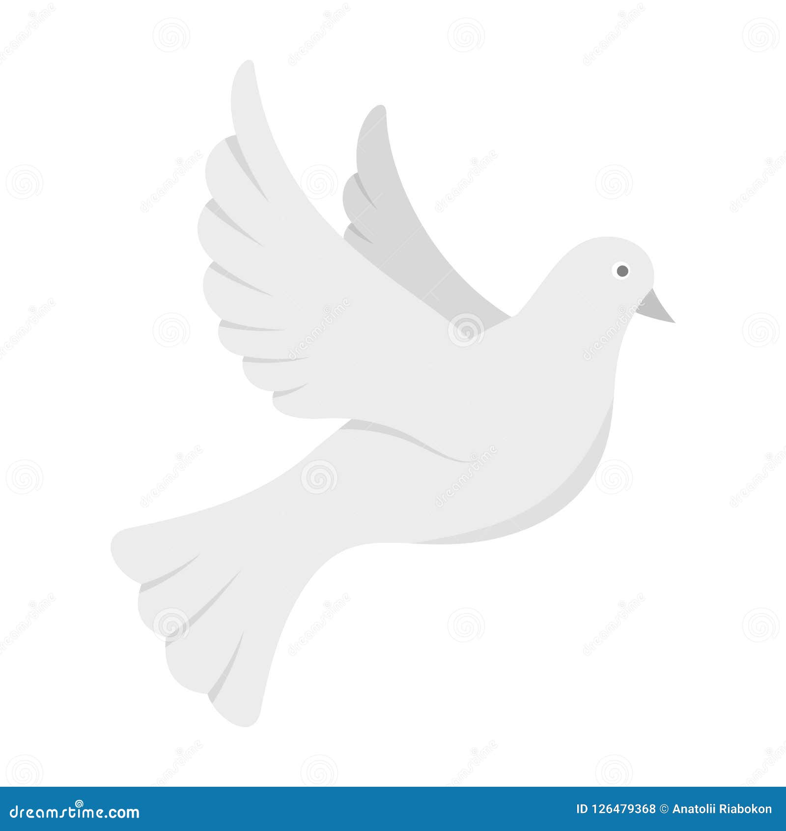 White Pigeon of Peace Icon, Flat Style Stock Vector - Illustration of ...