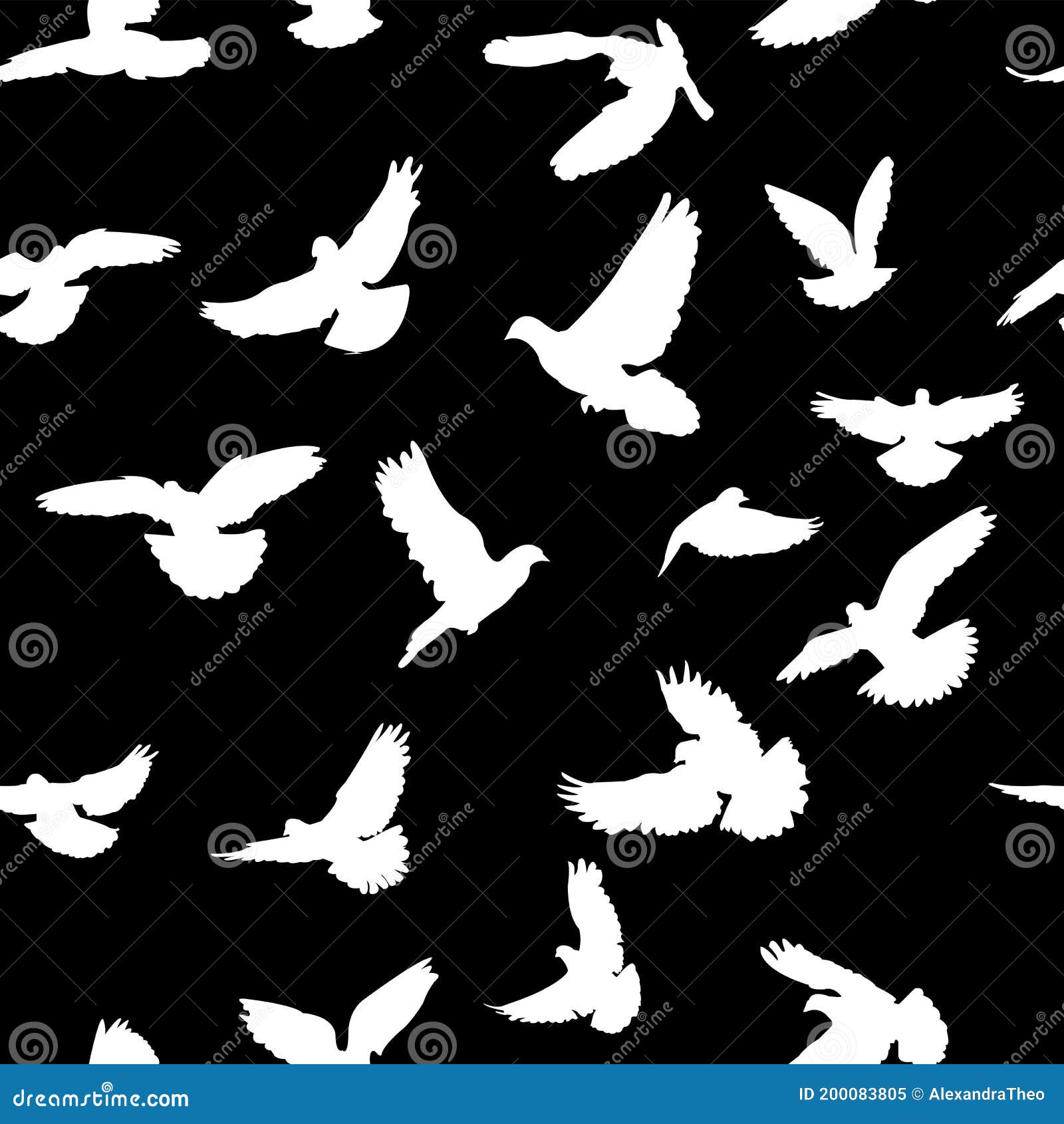 Pigeon silhouettes pattern stock vector. Illustration of animals ...