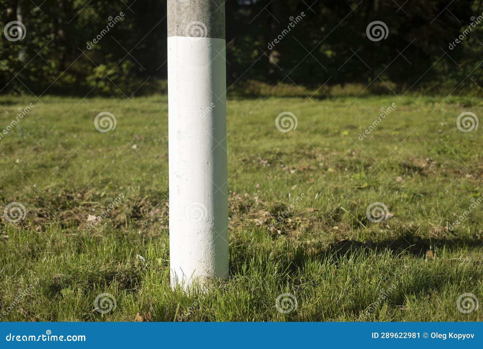 White Pillar. Painted Pole in Park Stock Image - Image of york, city ...