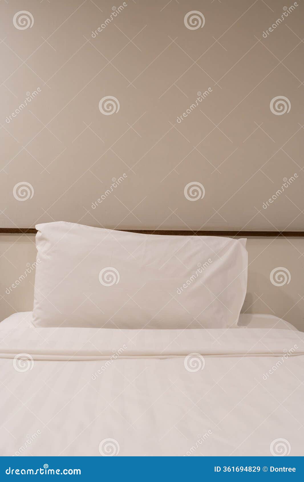 White Pillows and a White Bed Linen at Hotel Bed Stock Image - Image of ...