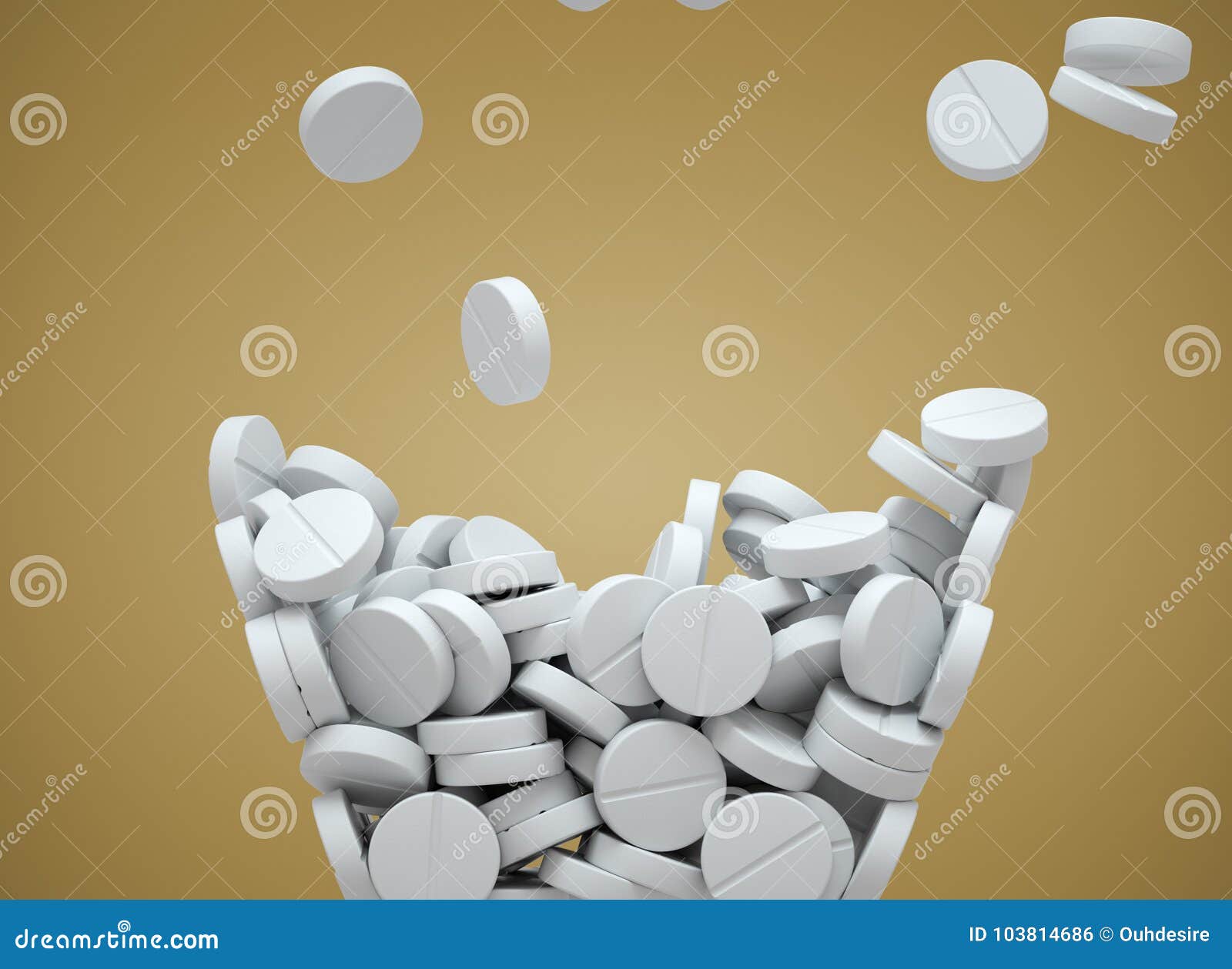 White pills falling stock illustration. Illustration of science - 103814686