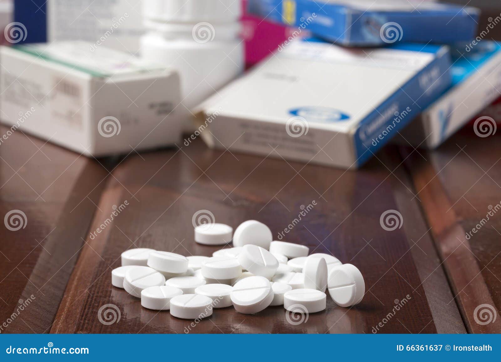 White pills and pill boxes stock image. Image of pharmacies - 66361637