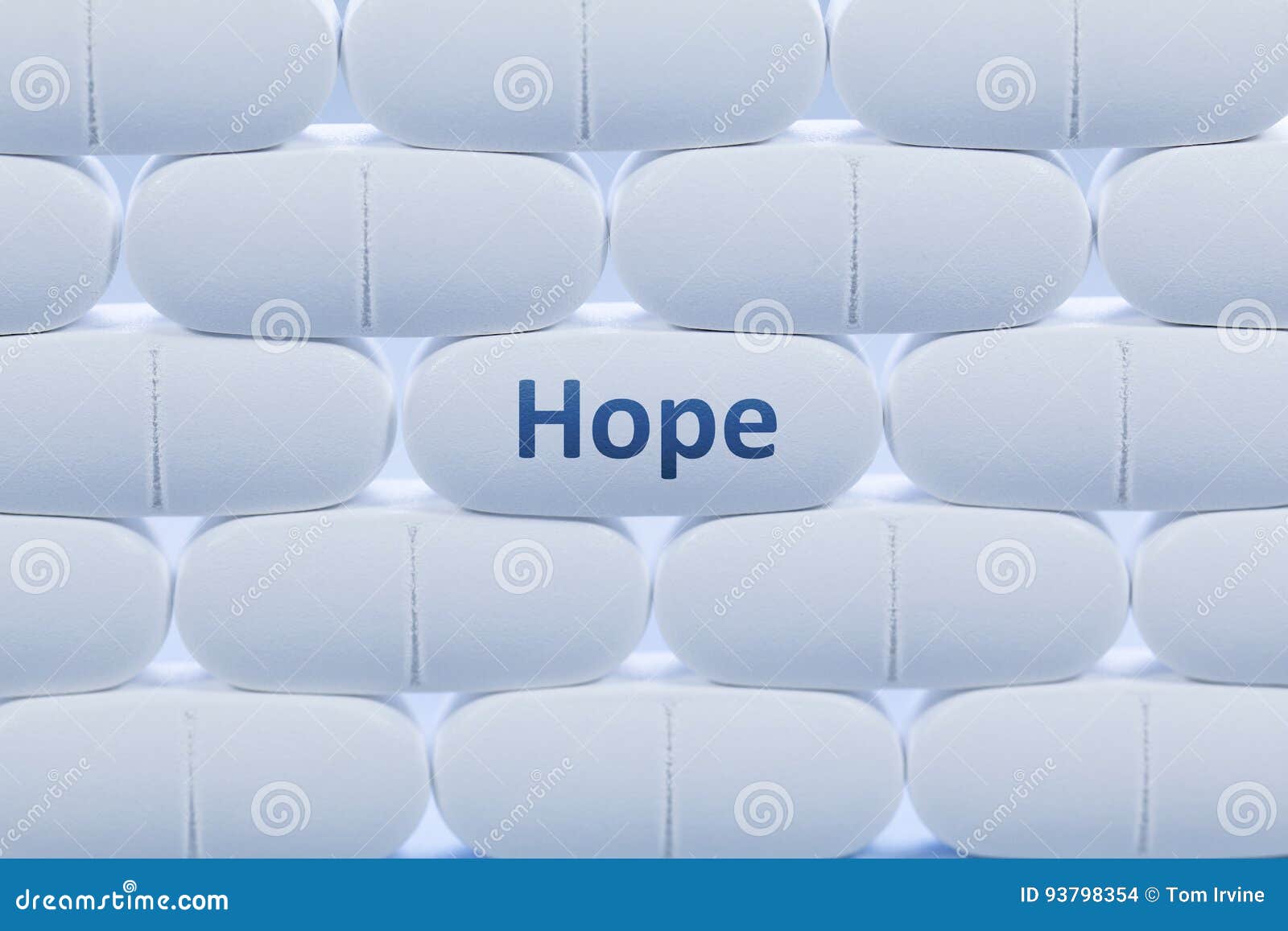 White Pills with the Word `Hope` Stock Photo - Image of medication ...