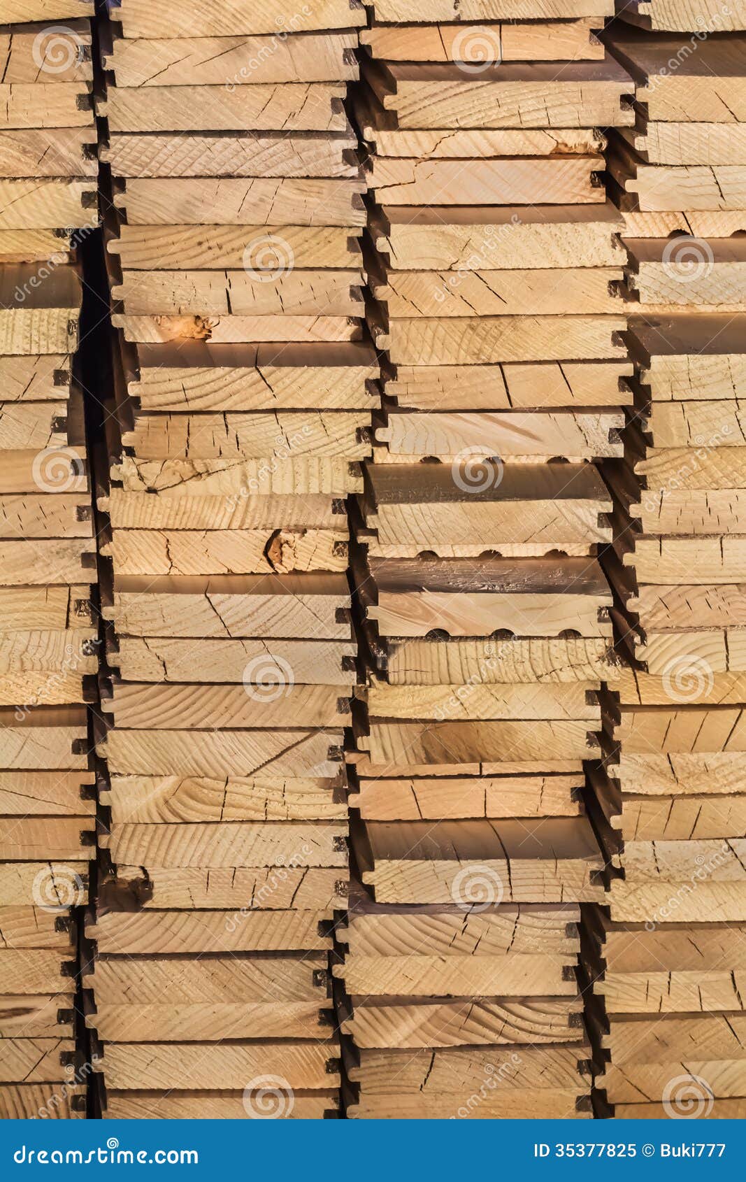 Heap of New Pinewood Decking Planks - Side View Stock Image - Image of ...
