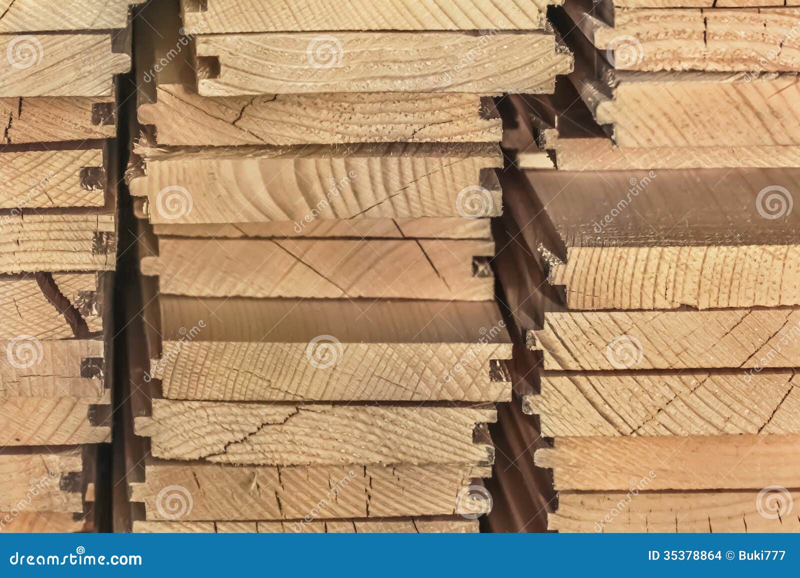 Heap of New Pinewood Decking Planks - Side View Stock Photo - Image of ...