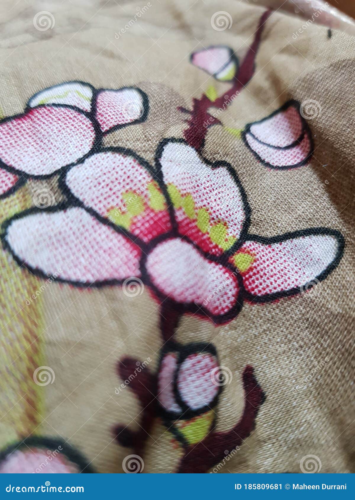 White and Pink Flower Drow with Thread Stock Image - Image of petal ...