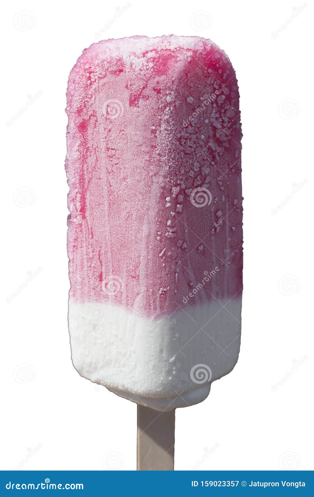 White and Pink Ice Cream with Clipping Path Stock Image - Image of ...