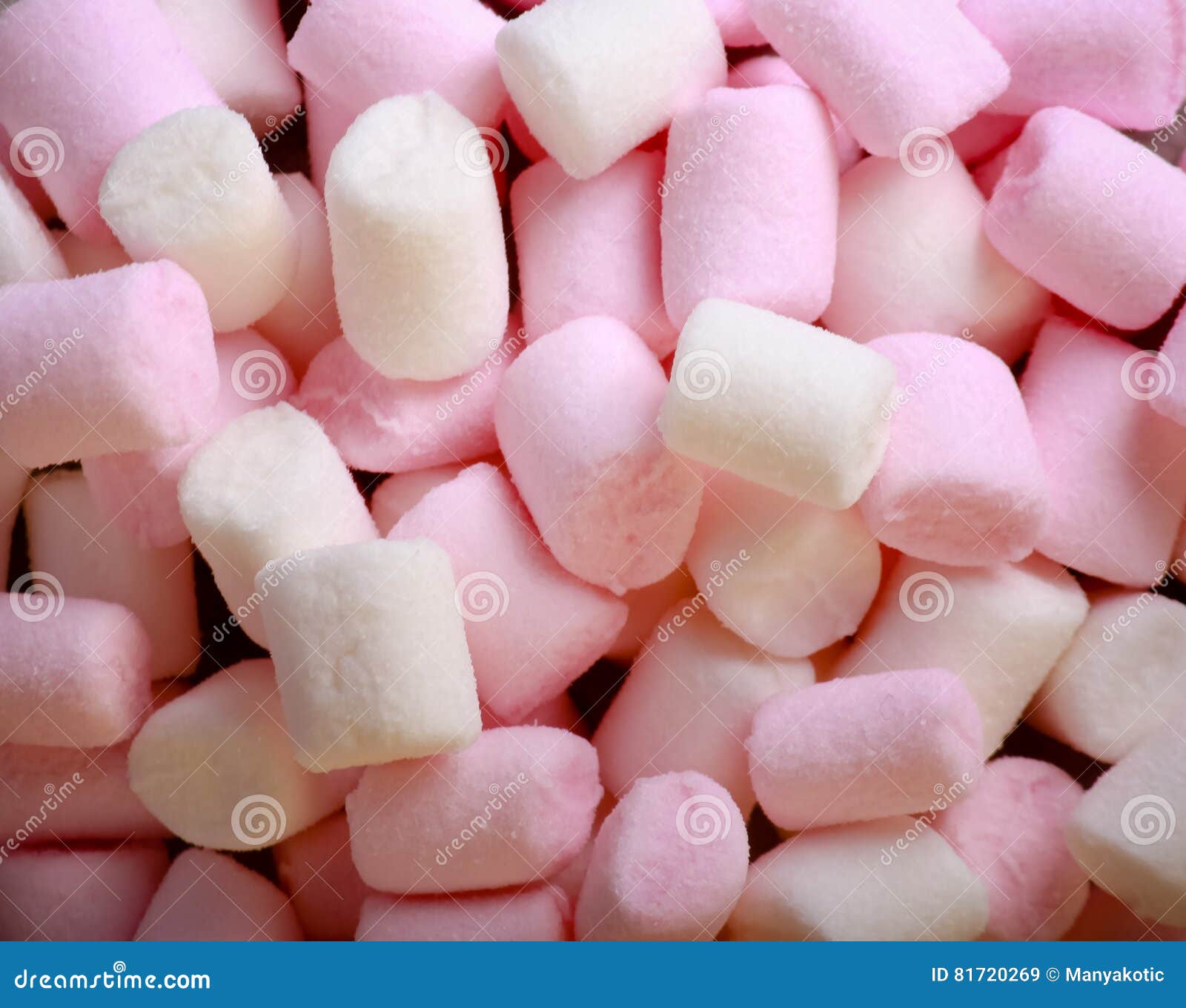 White and Pink Mini Marshmallows Stock Image - Image of mini, white ...