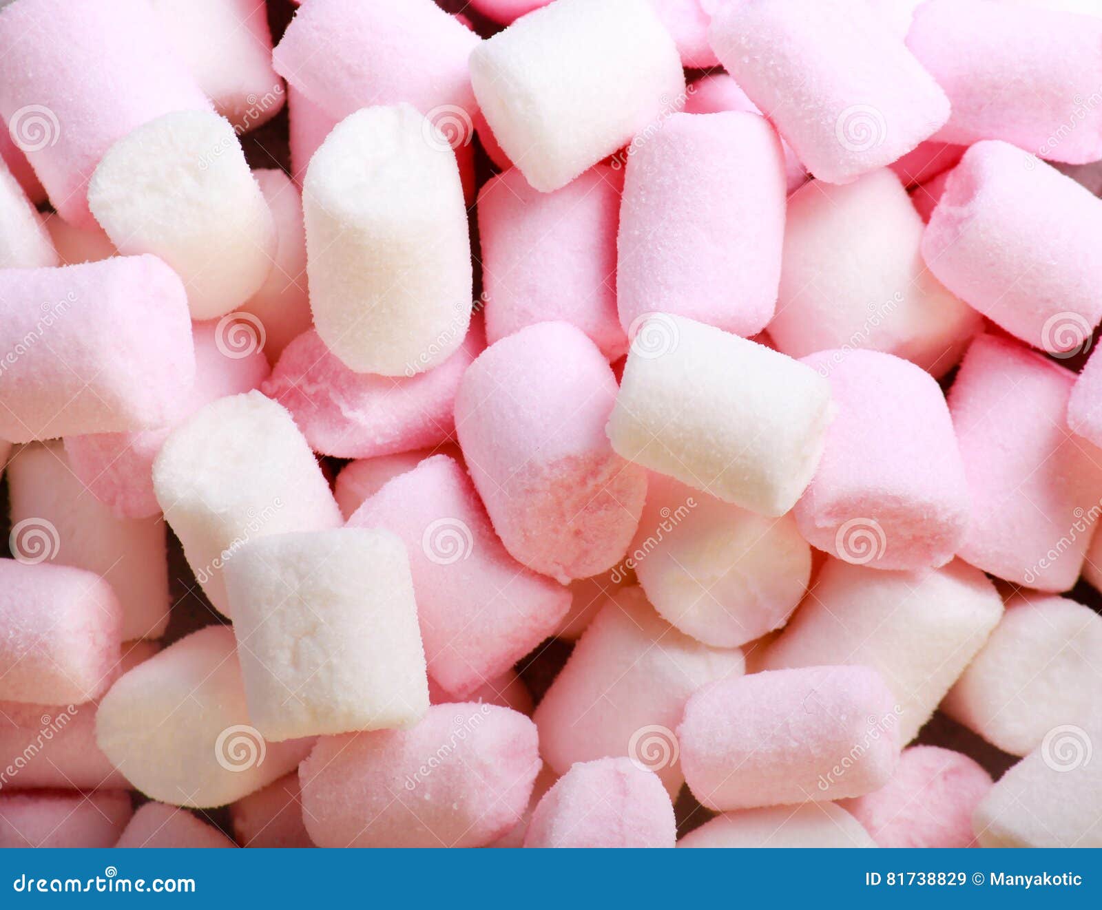 White and Pink Mini Marshmallows Stock Image - Image of dessert, treat ...