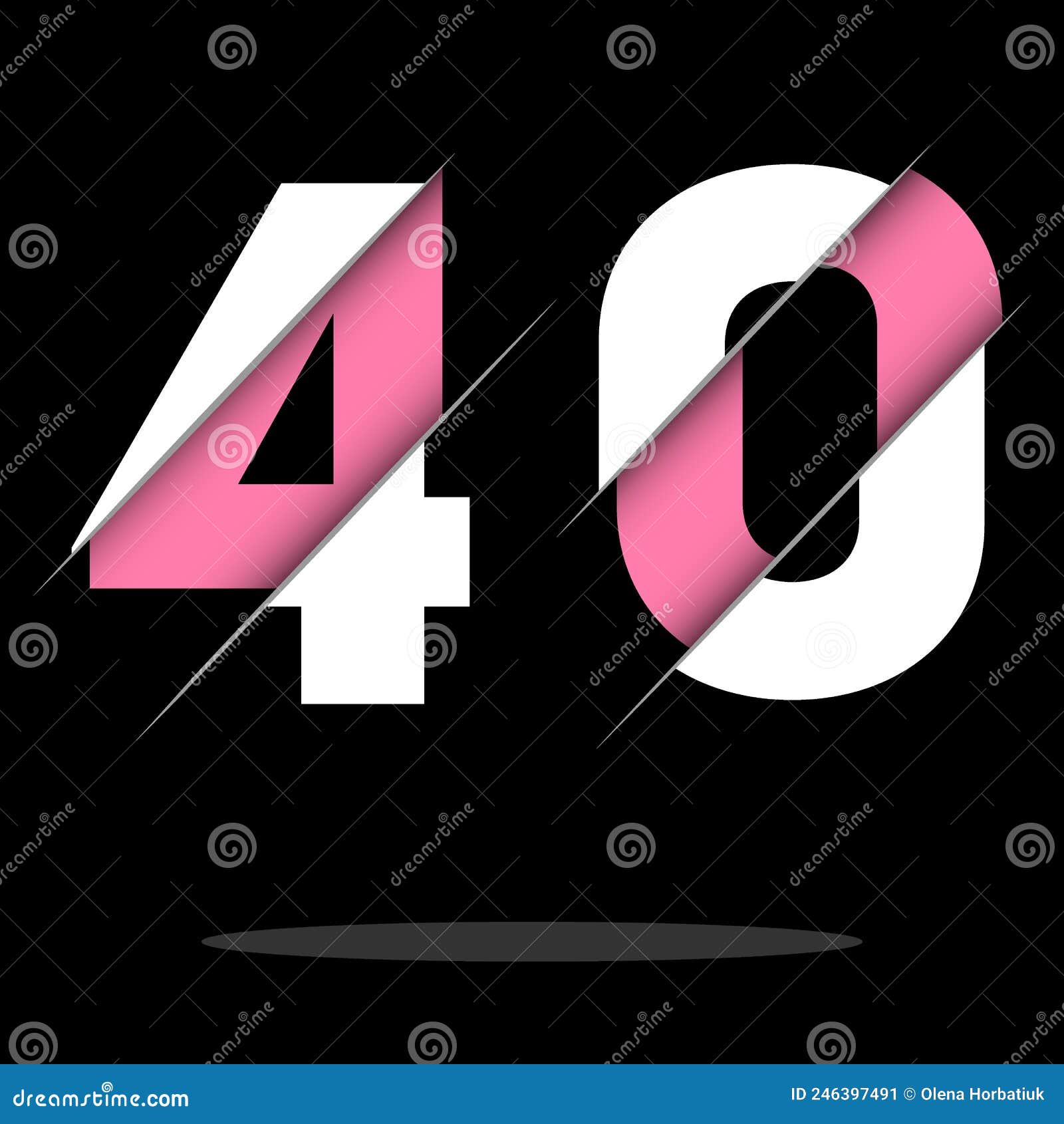 39 Black and Yellow Number Logo Design Cut in Half Stock Illustration ...