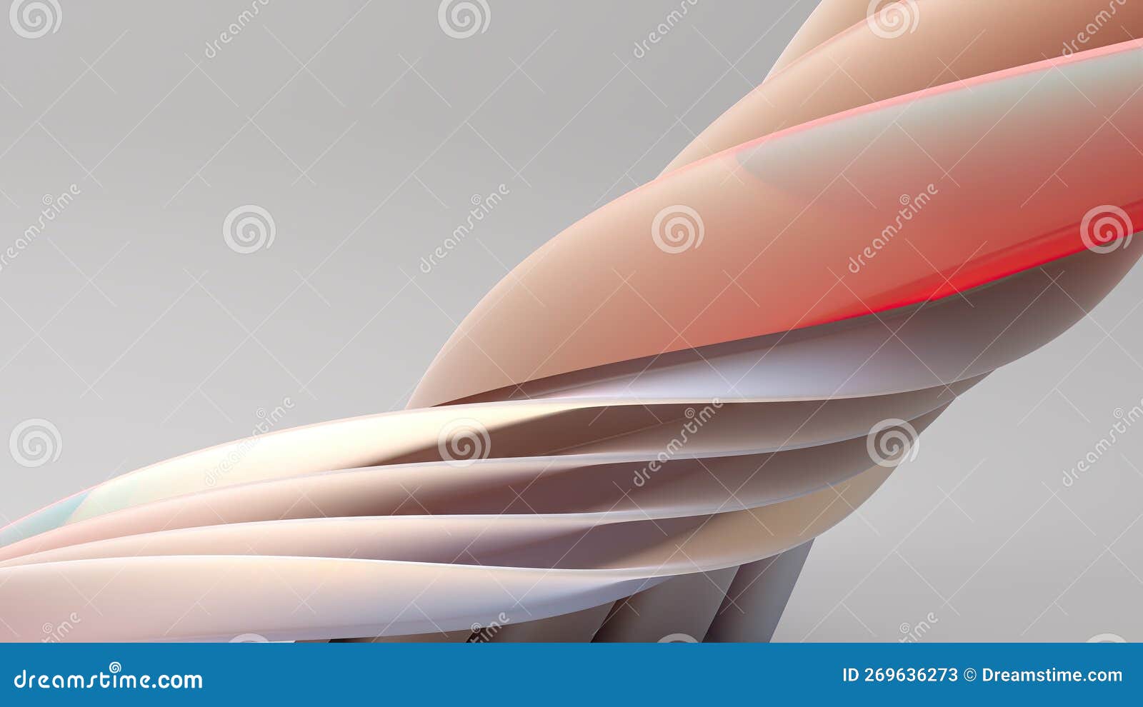 White and Pink Twisted Organic Curve Abstract, Dramatic, Modern, Luxury ...