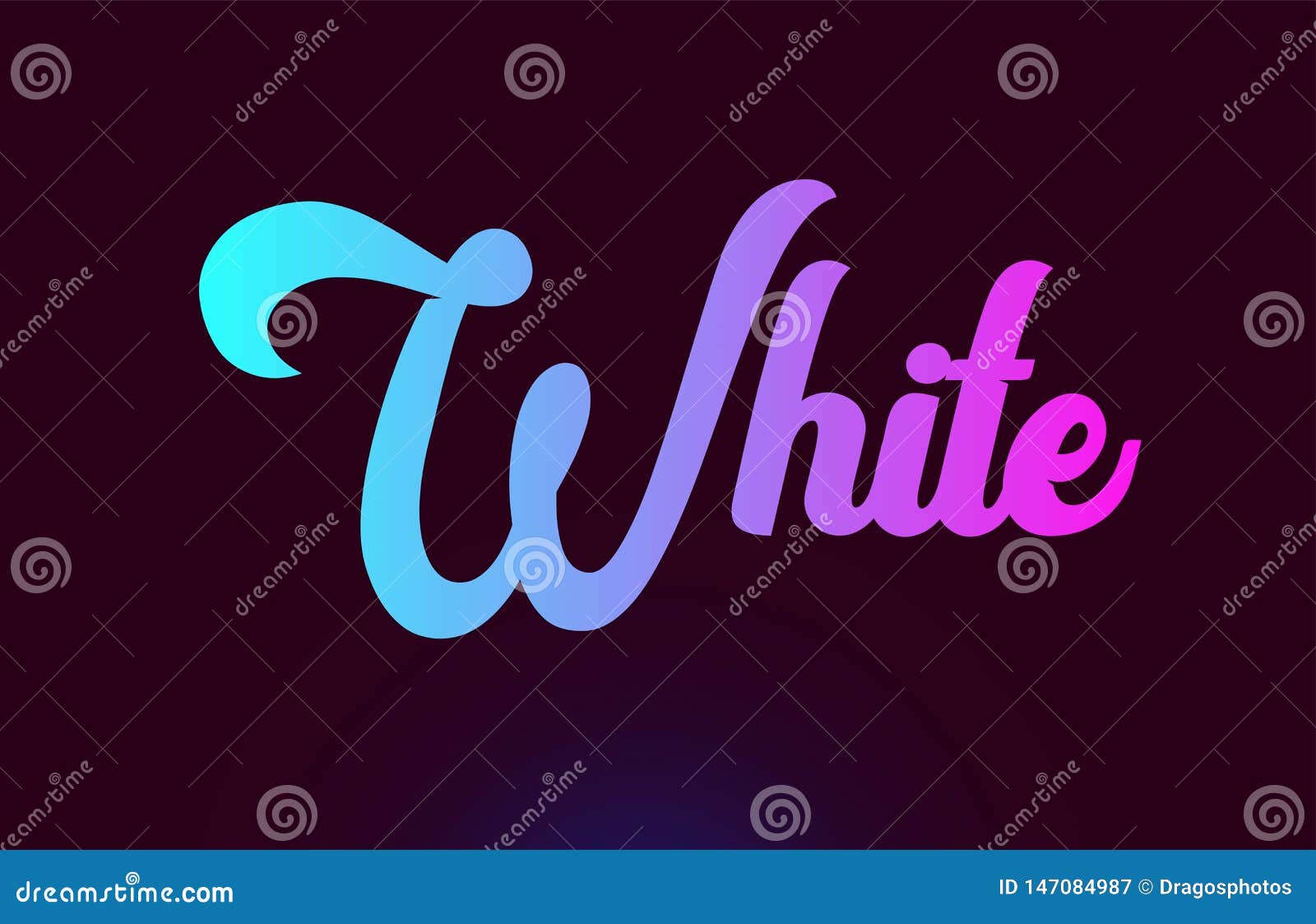White Pink Word Text Logo Icon Design for Typography Stock Illustration ...